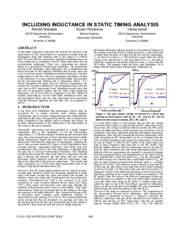 (PDF) Including inductance in static timing analysis