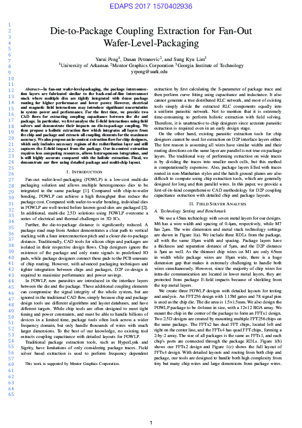 (PDF) Die-to-package coupling extraction for fan-out wafer-level-packaging