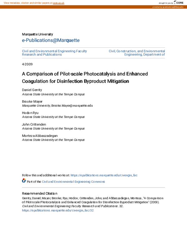 (PDF) A comparison of pilot-scale photocatalysis and enhanced ...