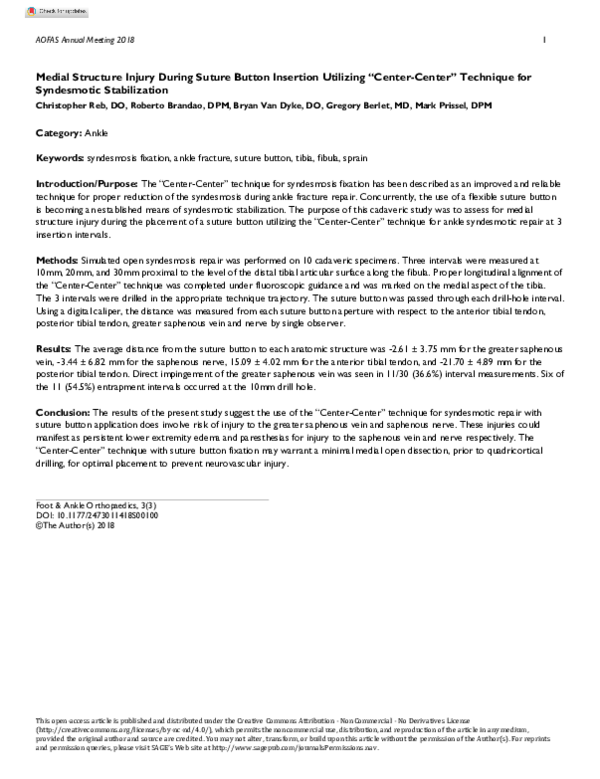 (PDF) Medial Structure Injury During Suture Button Insertion Utilizing ...