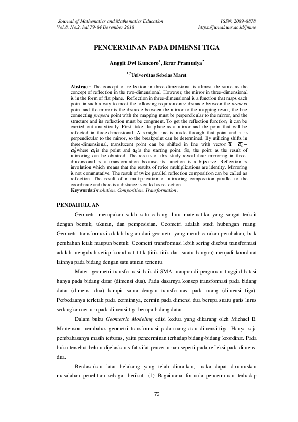 (PDF) Pencerminan Pada Dimensi Tiga