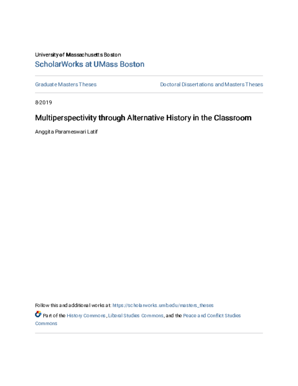 (PDF) Multiperspectivity through Alternative History in the Classroom
