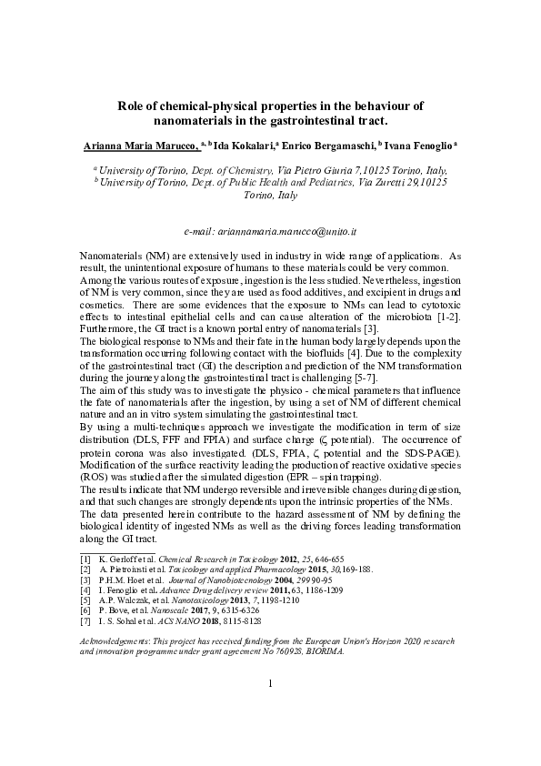 (PDF) Role of chemical-physical properties in the behaviour of ...