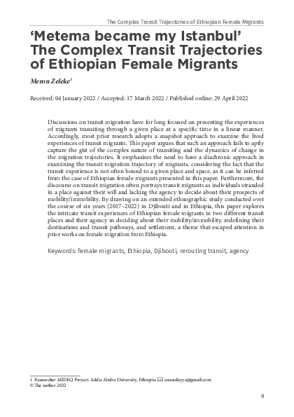 (PDF) ‘Metema became my Istanbul’ The Complex Transit Trajectories of ...