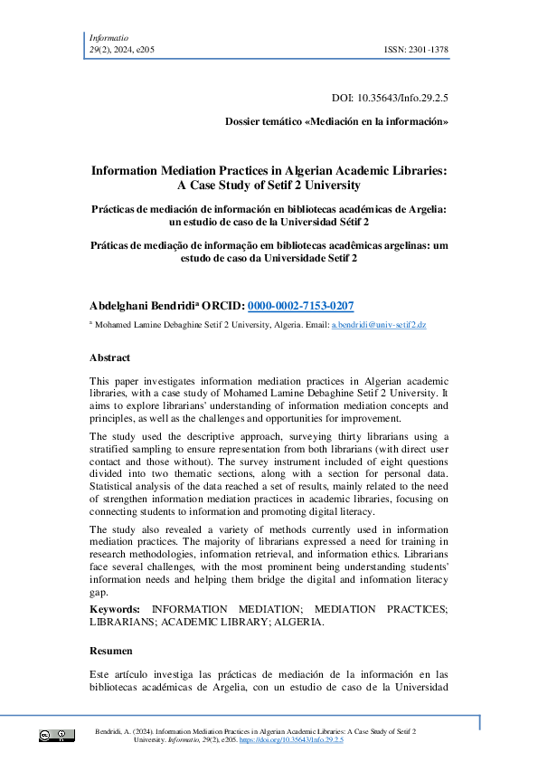 (PDF) Information Mediation Practices in Algerian Academic Libraries: A ...