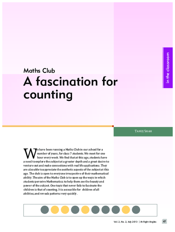 (PDF) A fascination for counting