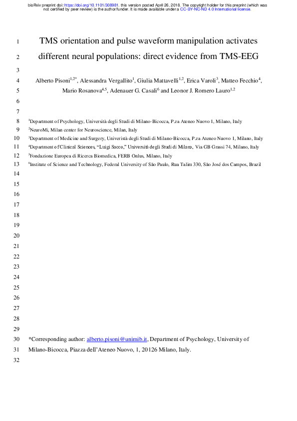 (PDF) TMS orientation and pulse waveform manipulation activates ...