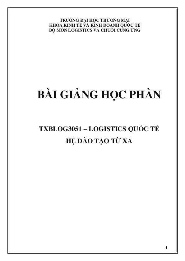 (PDF) TMU_Giáo trình Logistic Quốc tế [Hệ đại học từ xa]