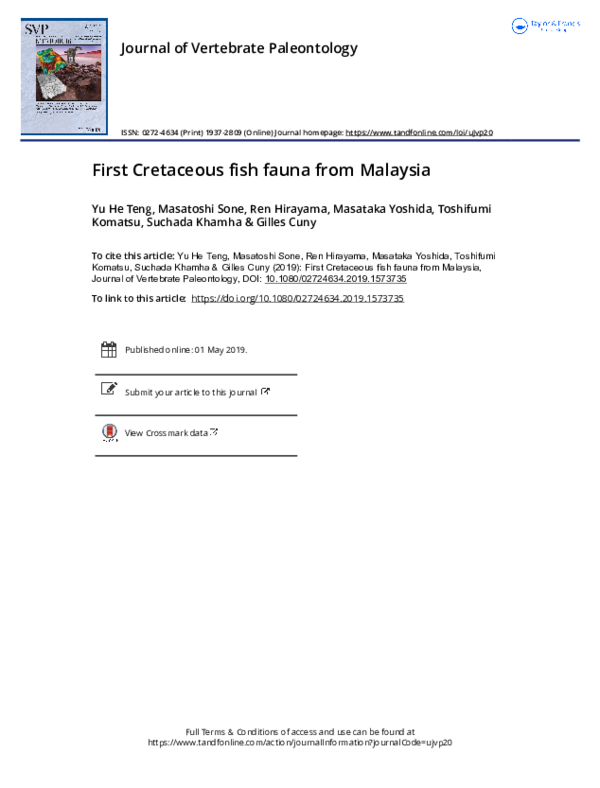 (PDF) First Cretaceous fish fauna from Malaysia
