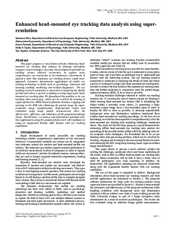 (PDF) Enhanced head-mounted eye tracking data analysis using super-resolution