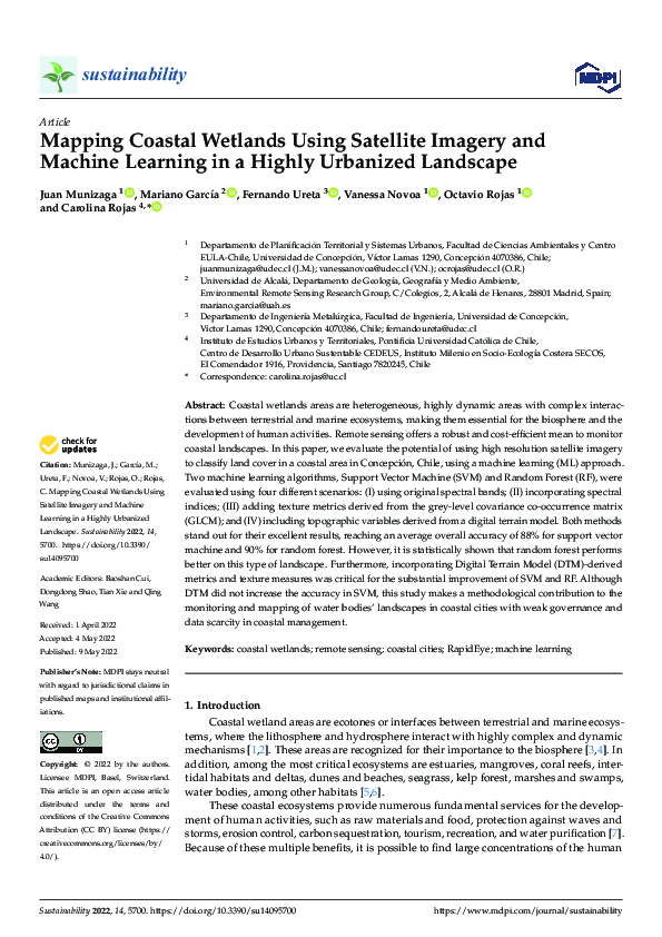 (PDF) Mapping Coastal Wetlands Using Satellite Imagery and Machine Learning in a Highly ...