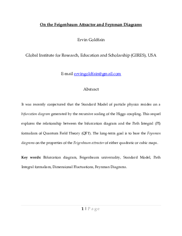 (PDF) On the Feigenbaum Attractor and Feynman Diagrams
