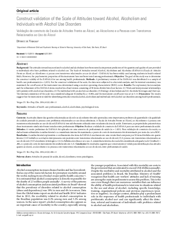 (PDF) Construct validation of the scale of attitudes toward alcohol, alcoholism and individuals ...