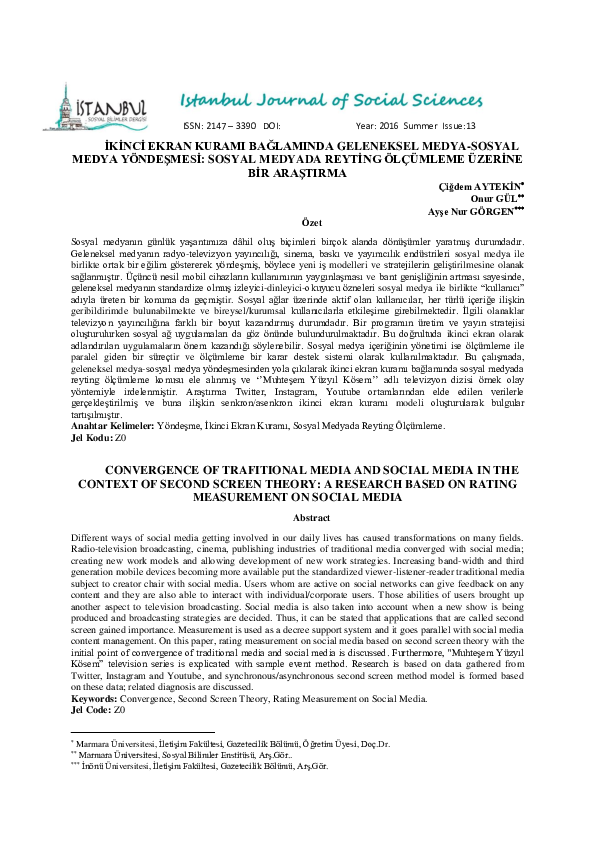 (PDF) Convergence of Traditional Media and Social Media in the context ...