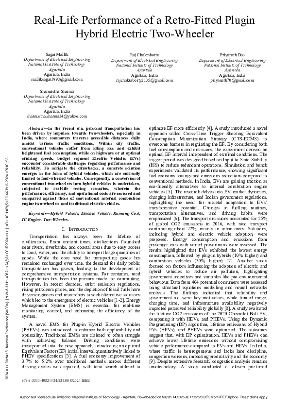 (PDF) Real-Life Performance of a Retro-Fitted Plugin Hybrid Electric ...