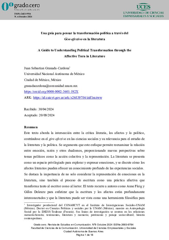 (PDF) Una guía para pensar la transformación política a través del Giro ...