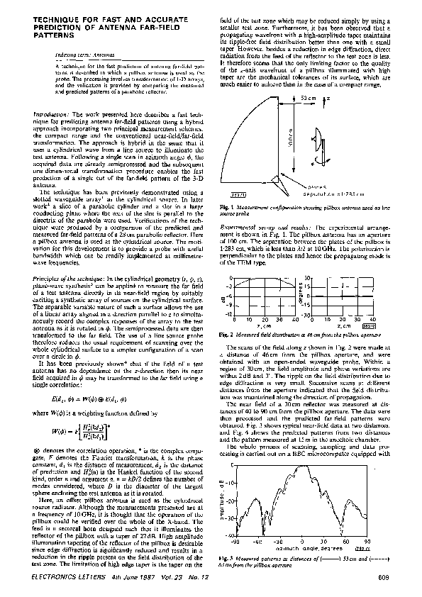 (PDF) Technique for fast and accurate prediction of antenna far-field patterns