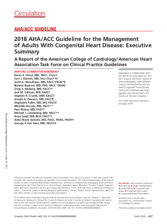 (PDF) 2018 AHA/ACC Guideline for the Management of Adults With ...