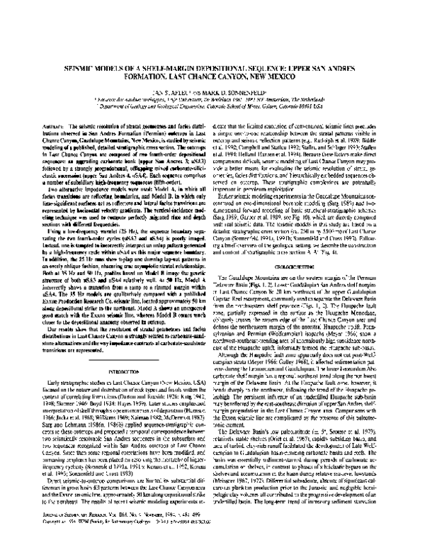 (PDF) Seismic Models of a Shelf-margin Depositional Sequence: Upper San Andres Formation, Last ...