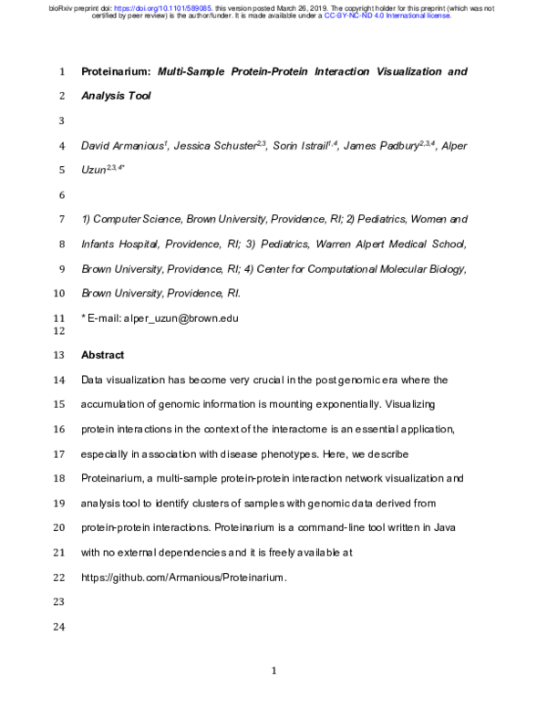 (PDF) Proteinarium: Multi-Sample Protein-Protein Interaction Analysis ...