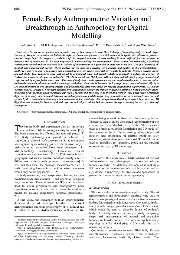 (PDF) Female Body Anthropometric Variation and Breakthrough in ...
