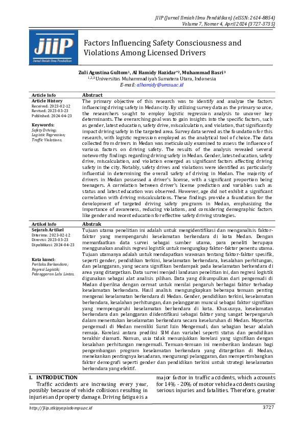 (PDF) Factors Influencing Safety Consciousness and Violations Among ...