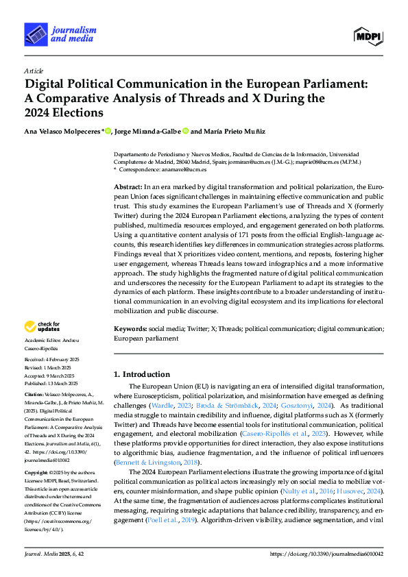 (PDF) Digital Political Communication in the European Parliament: A ...