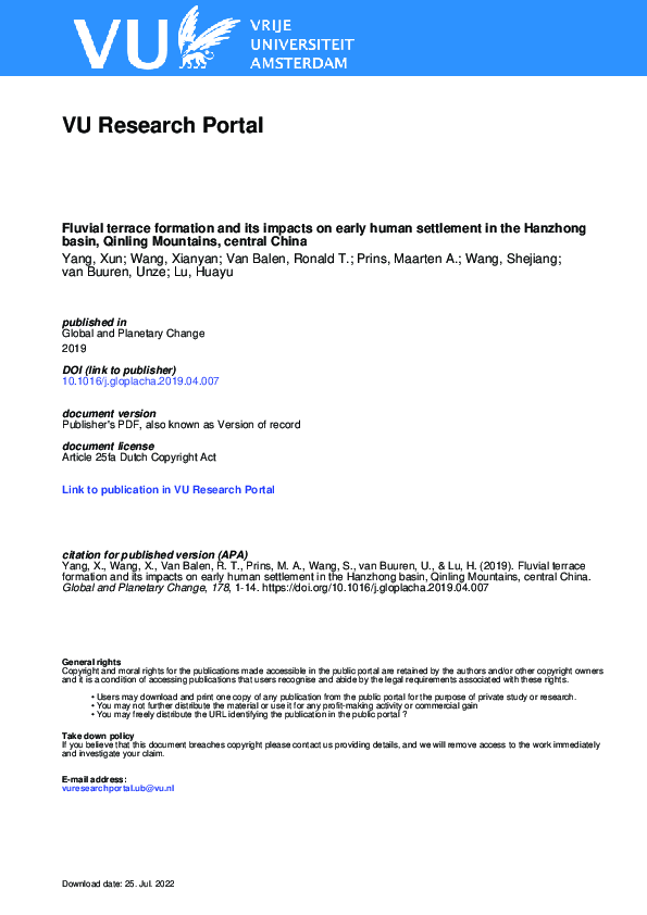 (PDF) Fluvial terrace formation and its impacts on early human ...