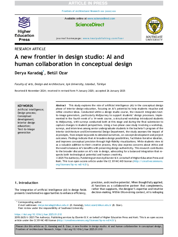 (PDF) A new frontier in design studio: AI and human collaboration in ...