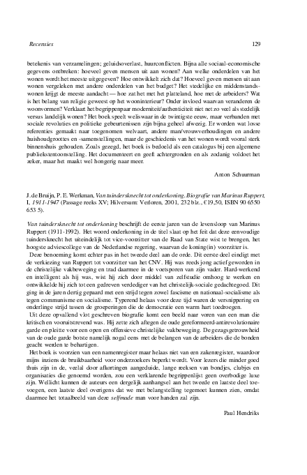 (PDF) J. de Bruijn, P.E. Werkman, Van tuindersknecht tot onderkoning ...