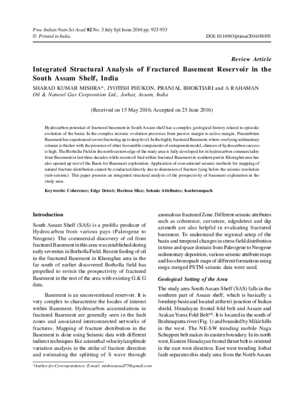 (PDF) Integrated Structural Analysis of Fractured Basement Reservoir in ...