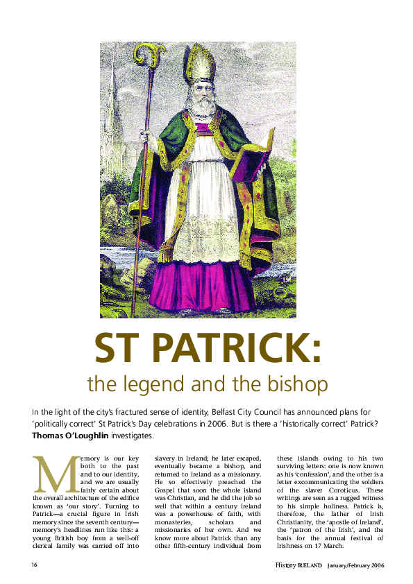 (PDF) St Patrick: the legend and the bishop