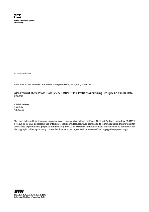 (PDF) 99% efficient three-phase buck-type SiC MOSFET PFC rectifier ...