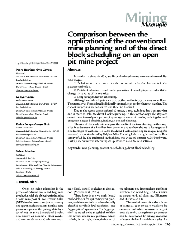 (PDF) Comparison between the application of the conventional mine ...