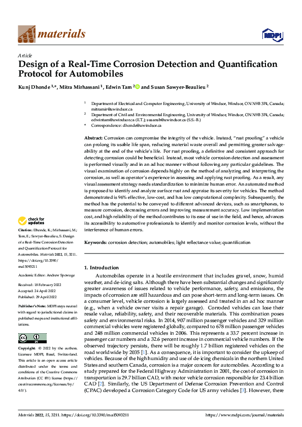 (PDF) Design of a Real-Time Corrosion Detection and Quantification ...