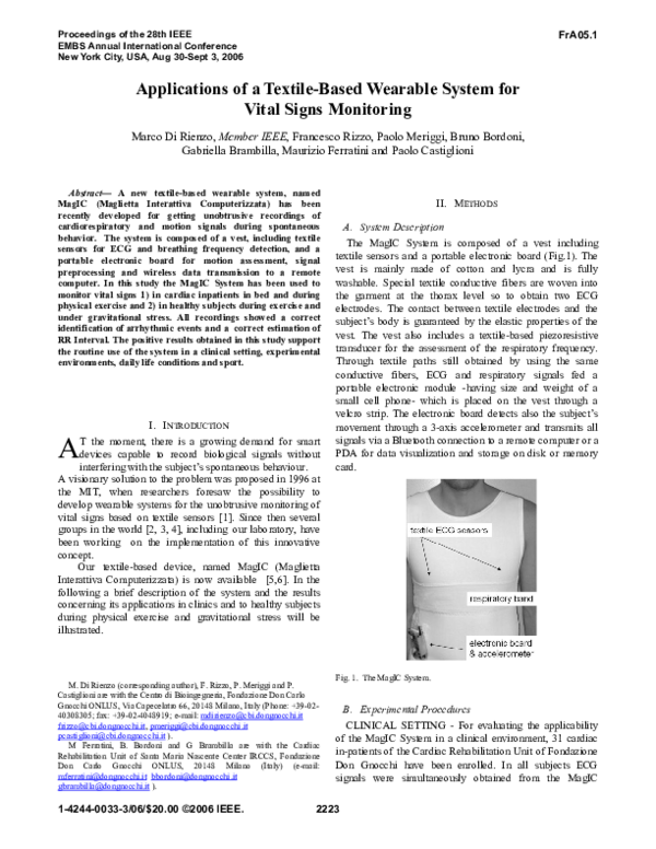 (PDF) Applications of a Textile-Based Wearable System for Vital Signs ...