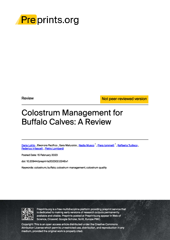(PDF) Colostrum Management for Buffalo Calves: A Review