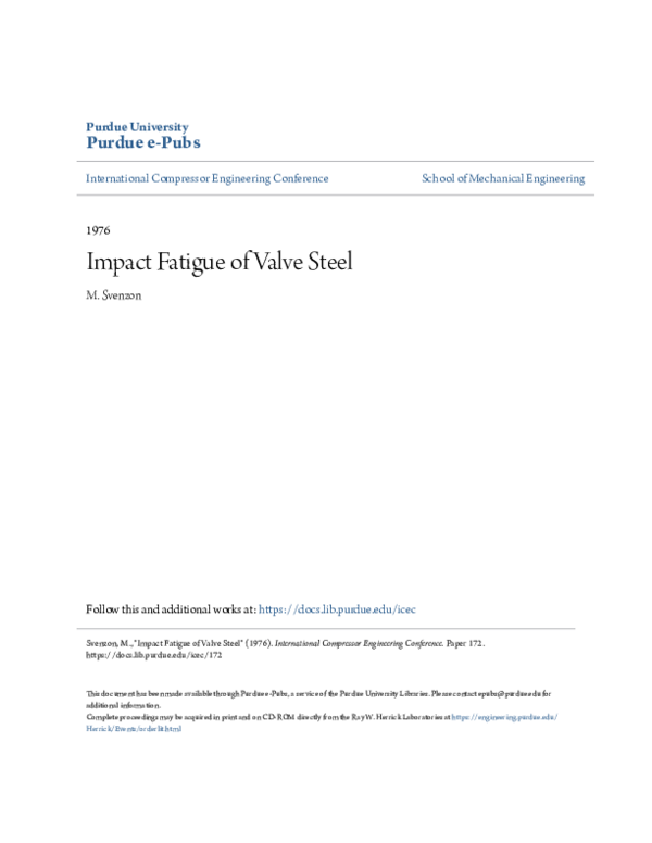 (PDF) Impact Fatigue of Valve Steel