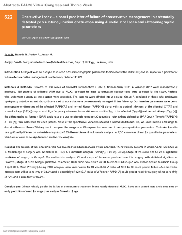(PDF) Obstructive Index – a novel predictor of failure of conservative ...