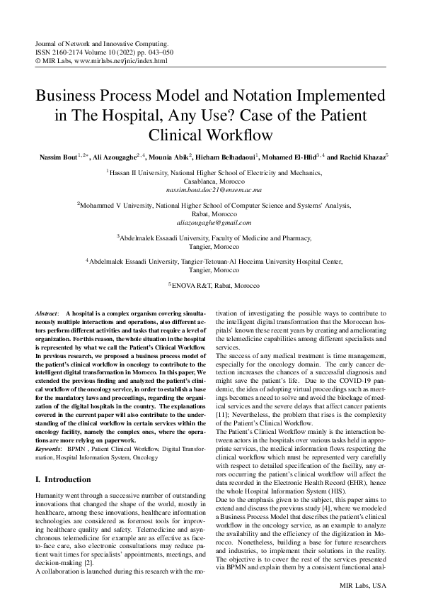 (PDF) Business Process Model and Notation Implemented in The Hospital ...