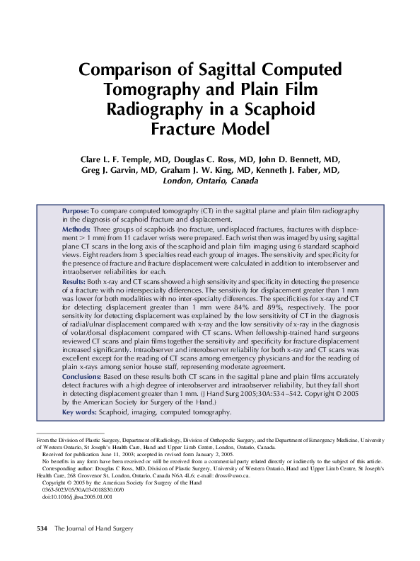 (PDF) Comparison of Sagittal Computed Tomography and Plain Film ...
