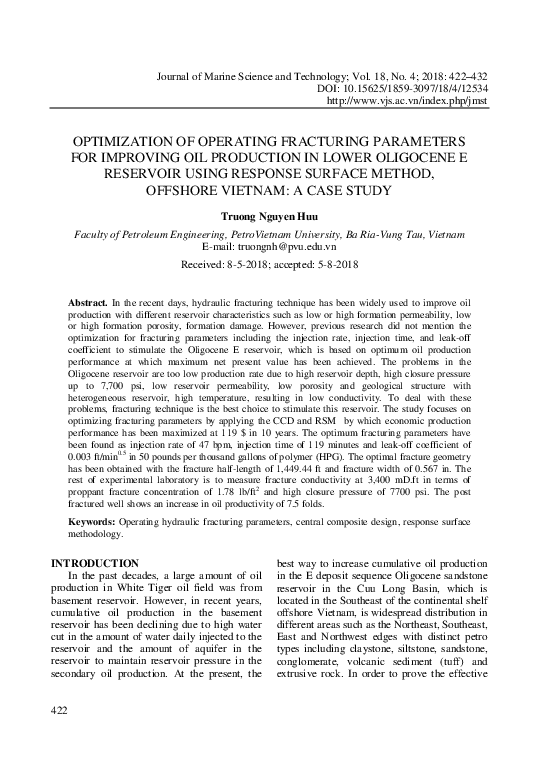(PDF) Optimization of Operating Fracturing Parameters for Improving Oil Production in Lower ...