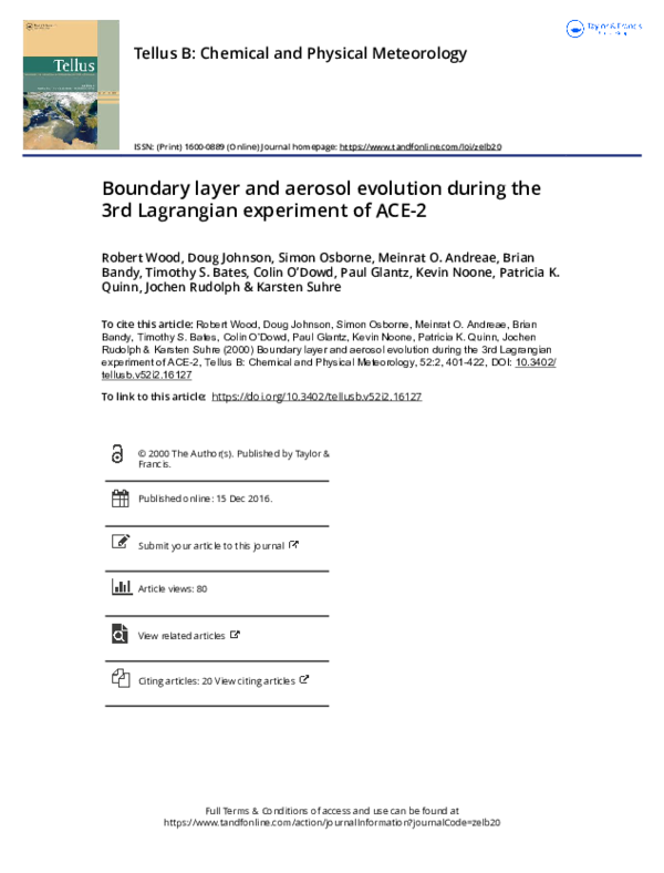 (PDF) Boundary layer and aerosol evolution during the 3rd Lagrangian ...