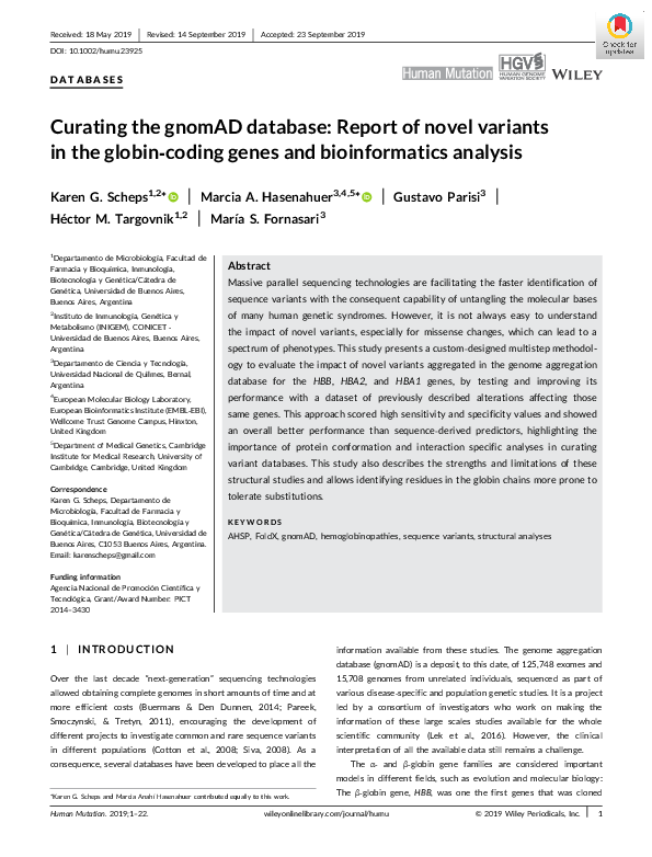 (PDF) Curating the GnomAD Database: Report of Novel Variants in the ...