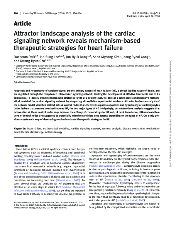 (PDF) Attractor landscape analysis of the cardiac signaling network ...