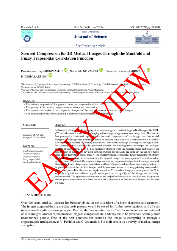 (PDF) Secured Compression for 2D Medical Images Through the Manifold ...