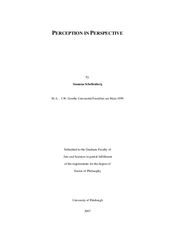(PDF) Perception in Perspective