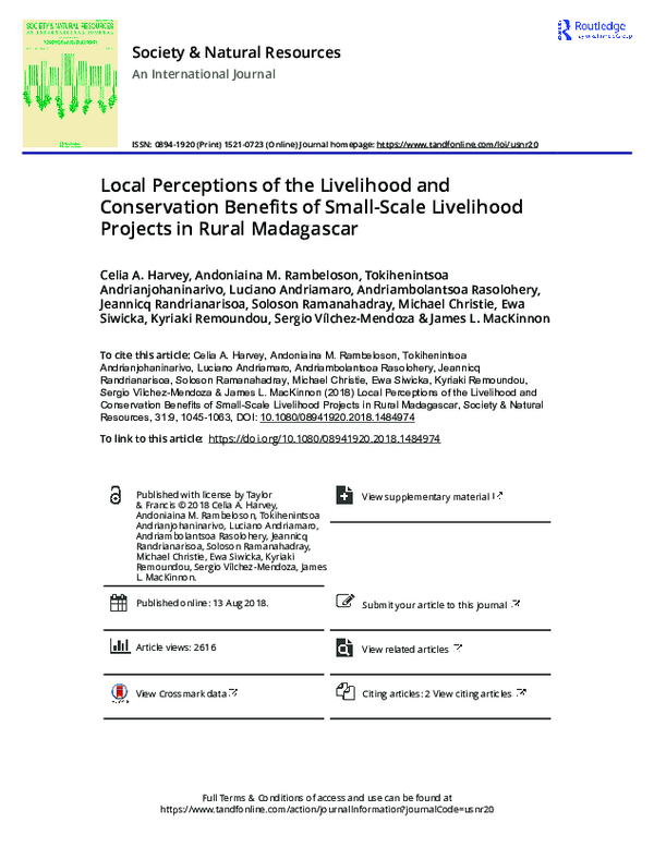 (PDF) Local Perceptions of the Livelihood and Conservation Benefits of ...