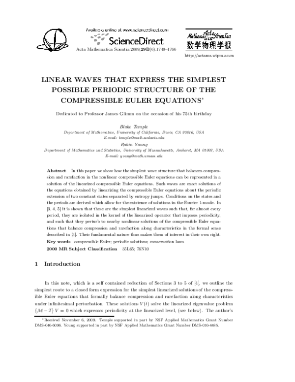 (PDF) Linear waves that express the simplest possible periodic ...