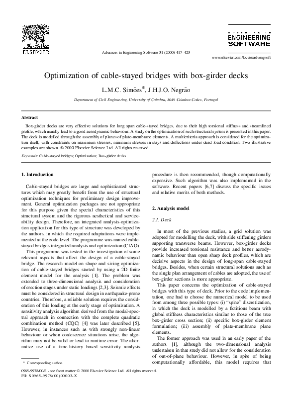 Optimization of cable-stayed bridges with box-girder decks